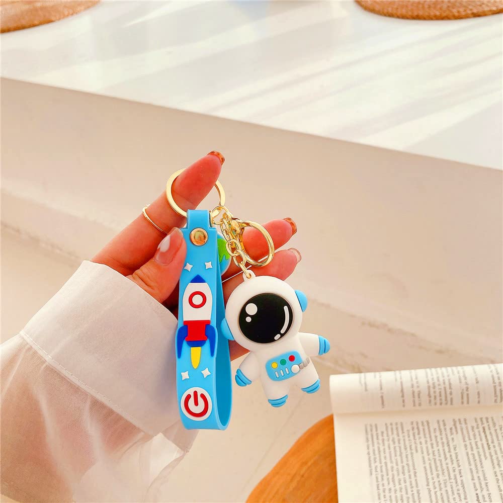 DIWANG LAN Apple AirTag Protective Case Anti-Lost Keychain Accessories Cute Fashion Protective CaseAirTag case Cartoon Anime Spaceman Skin (Blue Spaceman)