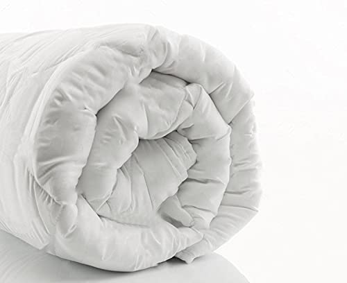WHITEWRAP Down Alternative Comforter Queen | White | All Season Corner Duvet Tabs | Fluffy, Plush Microfiber Fill, Machine Washable, Duvet Insert | Stand Alone Comforter, Box Stitched