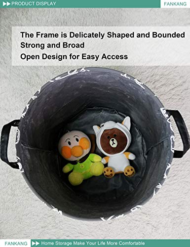 FANKANG Storage Basket, Nursery Hamper Canvas Laundry Basket Foldable with Waterproof PE Coating Large Storage Baskets for Kids Boys and Girls, Office, Bedroom, Clothes,Toys(Space Planet)