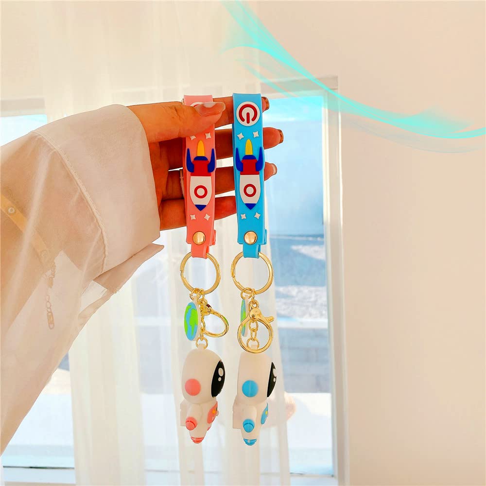 DIWANG LAN Apple AirTag Protective Case Anti-Lost Keychain Accessories Cute Fashion Protective CaseAirTag case Cartoon Anime Spaceman Skin (Blue Spaceman)