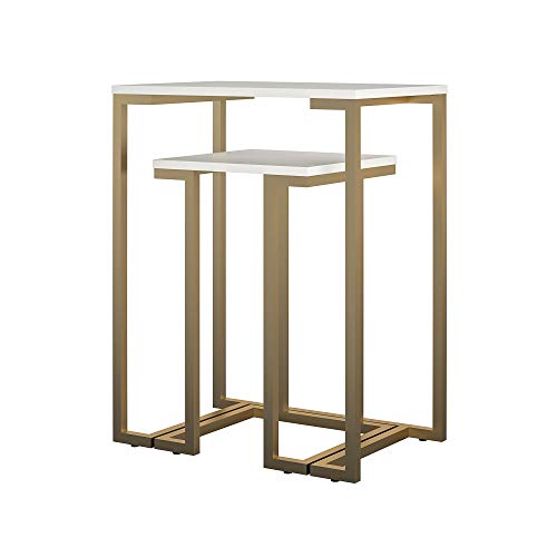 CosmoLiving Cosmopolitan Camila Laptop Desk, White Nesting Tables