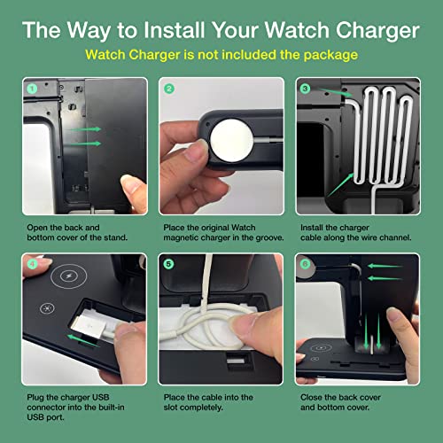 Charging Station for Apple Devices, Wireless Charger Compatible with iPhone 13/12/12 Pro/11/X/XS/XR/8Plus, Hollow Design Charger Stand Compatible for Apple Watch 6/5/4/3/2/SE, AirPods Pro/2