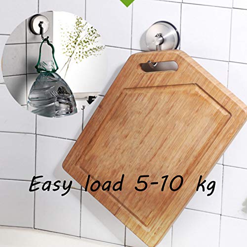Heavy Duty Vacuum Suction Cup Hooks for Bathroom Shower Wall/Glass Door/ Mirror ,Waterproof Stainless Steel Hook for Hanging Shower Towel , Loofah,Coat ,Kitchen Pots Pans or Others Up to 22 lbs,2 Pcs