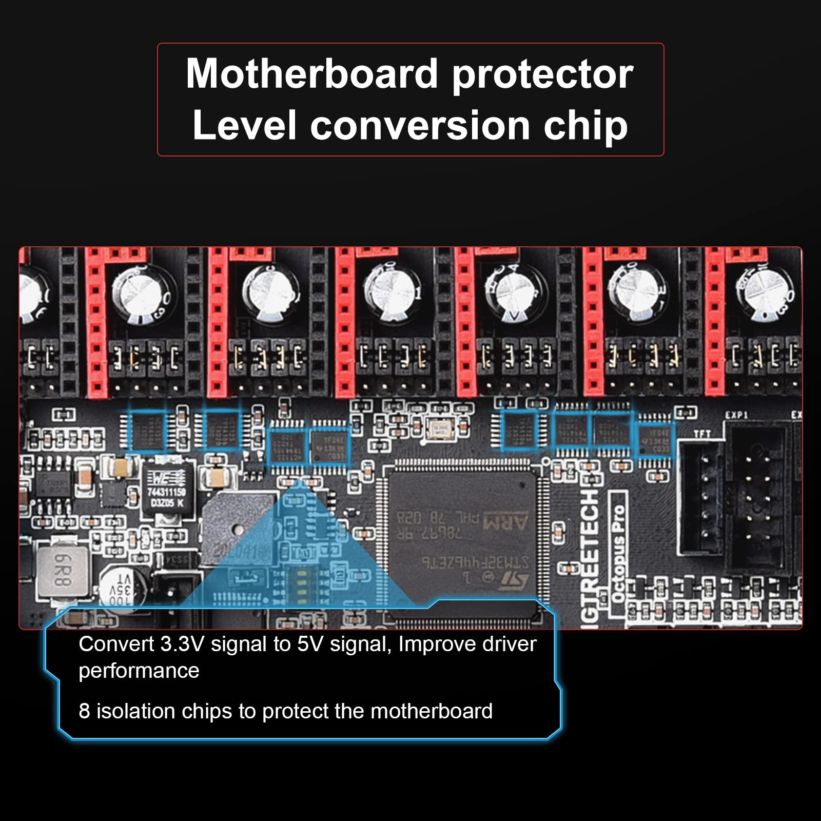 BIGTREETECH Octopus Pro V1.0 Controller Board New Upgrade with Octopus 32bit Motherboard Compatible TMC5160 Pro Stepper Driver, Support Powerful DIY for 3D Printer (Main Chip is STM32F446ZET6)