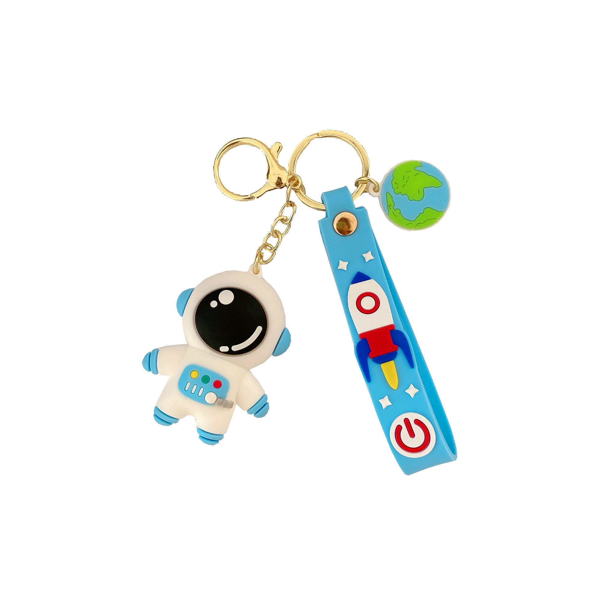 DIWANG LAN Apple AirTag Protective Case Anti-Lost Keychain Accessories Cute Fashion Protective CaseAirTag case Cartoon Anime Spaceman Skin (Blue Spaceman)