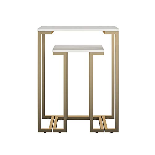CosmoLiving Cosmopolitan Camila Laptop Desk, White Nesting Tables