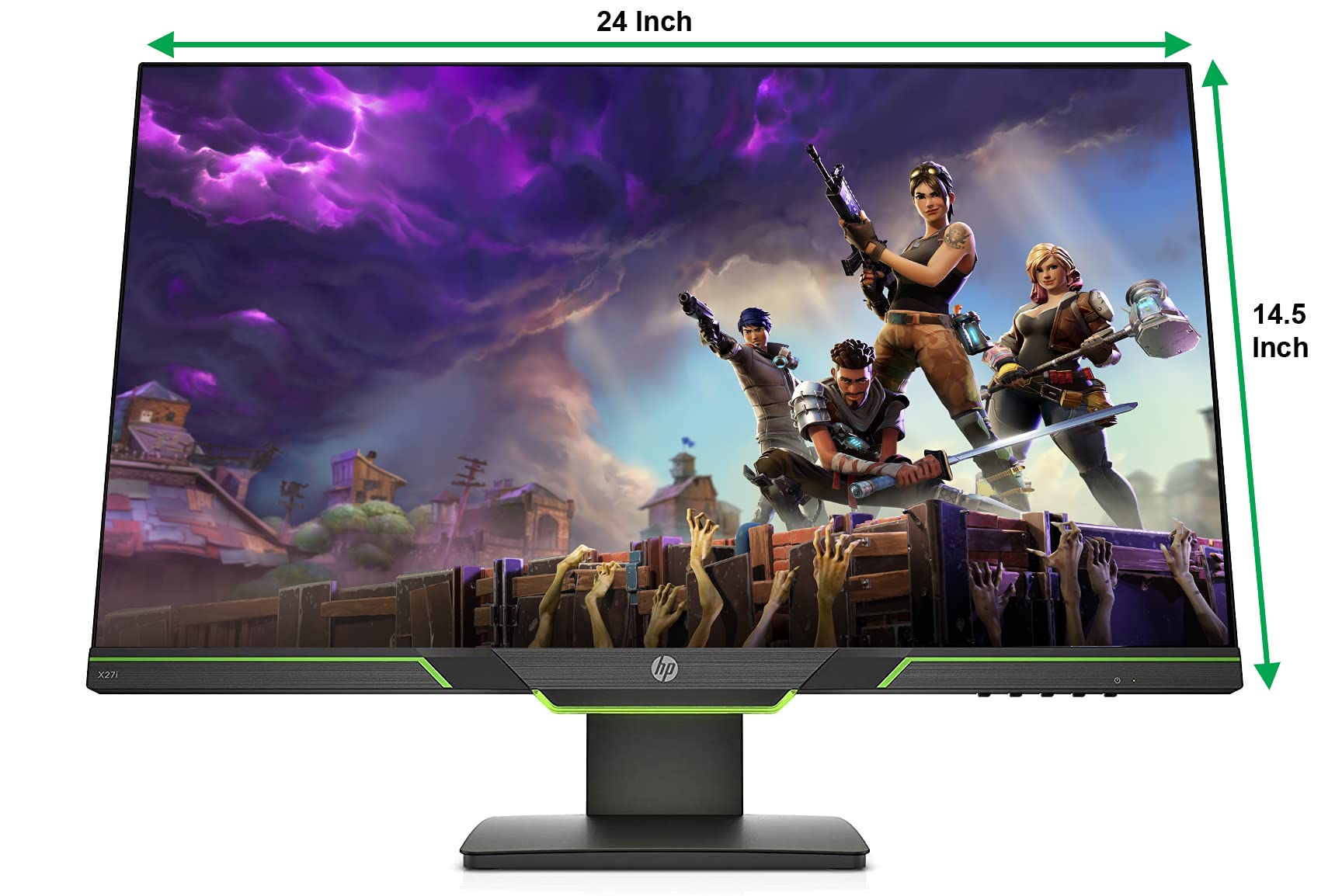 HP Gaming Desktop Computer Widescreen Monitor X27i 2K QHD 2560 x 1440 27 Inch, HDMI & Display Port, Response time 4 ms, 16.7 Million Colors, Horizontal and Vertical Viewing Angel 178, Black (Renewed)