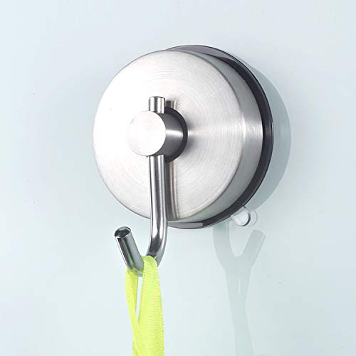 Heavy Duty Vacuum Suction Cup Hooks for Bathroom Shower Wall/Glass Door/ Mirror ,Waterproof Stainless Steel Hook for Hanging Shower Towel , Loofah,Coat ,Kitchen Pots Pans or Others Up to 22 lbs,2 Pcs