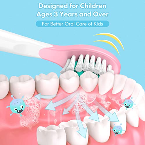 Dada-Tech Kids Electric Toothbrush Replacement Heads for KE9 (Shiba Inu Dog) - White - Pack of 2