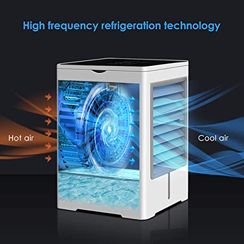 Personal Air Cooler, Portable Evaporative Conditioner with 3 Speeds Touch Screen Cooling Fan, Air Conditioner Fan for Home, Room, Office, Car, Campingā¦