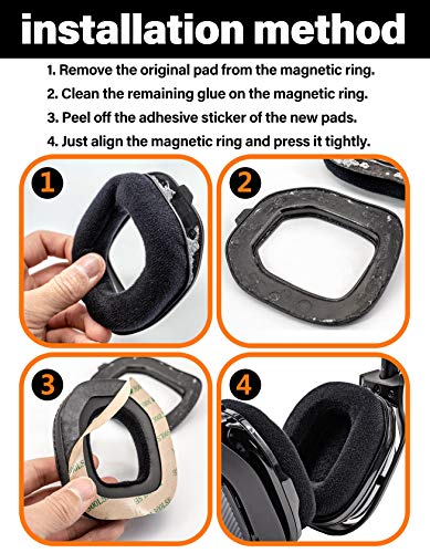 A50 Ear Pads Headband Compatible with Astro A50 a50 Gen 3 Gen 4 Gaming Headset I Replacement Ear Cushions I Velour (Not Suitable for Astro A50 Gen 1 Gen 2)