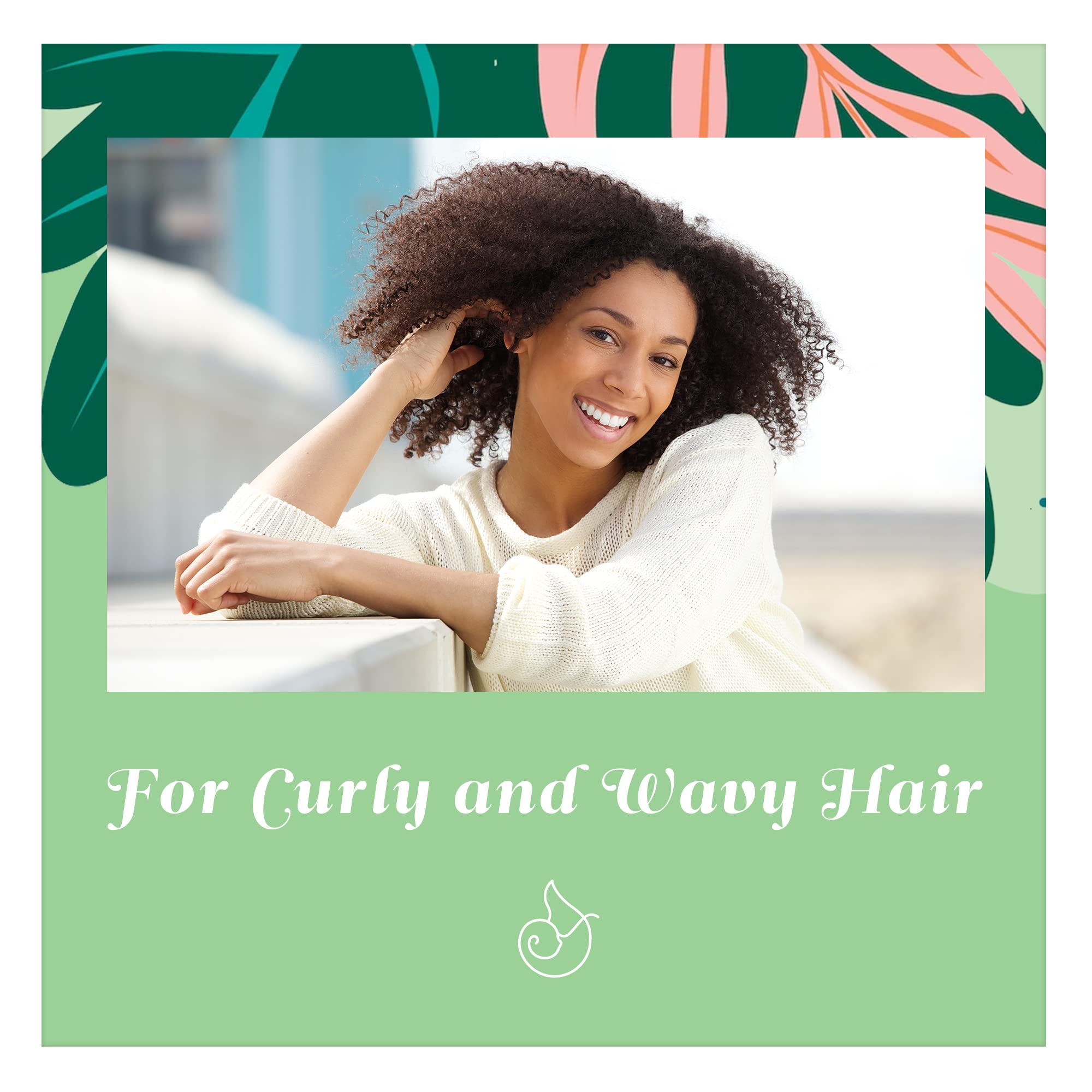 Wellnesse Smoothing Shampoo and Conditioner - For Wavy & Curly Hair - - 8 oz - Coconut & Verbena Leaf - Vitamin Based Formula, Protects and Moisturizes - Hair Products and Beauty Products