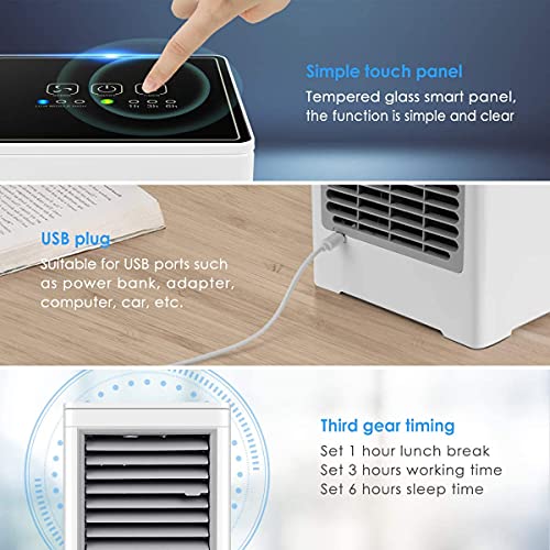 Personal Air Cooler, Portable Evaporative Conditioner with 3 Speeds Touch Screen Cooling Fan, Air Conditioner Fan for Home, Room, Office, Car, Campingā¦
