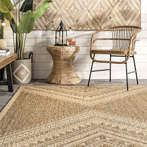 nuLOOM Landry Aztec Indoor/Outdoor Area Rug, 5' x 8', Beige