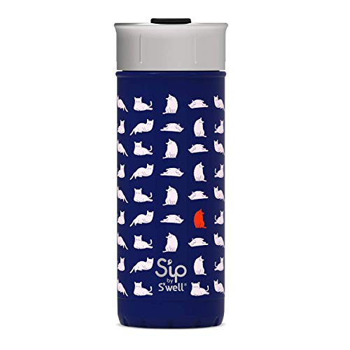 S'well S'ip Stainless Steel Travel Mug - 16oz - Cat Nap - Double-Walled Vacuum-Insulated - Keeps Drinks Cold for 16 Hours and Hot for 4 - with No Condensation - BPA-Free Water Bottle