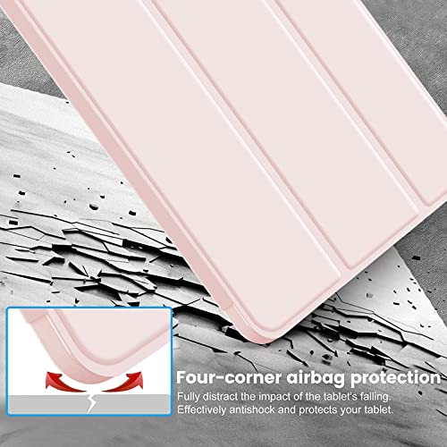 Gahwa iPad 10.9 Inch Case with Pencil Holder for iPad Air 5th Generation Case 2022/ iPad Air Case 4th Generation 2020[Support iPad 2nd Pencil Charging], Smart Case with Auto Sleep/Wake(Pink)