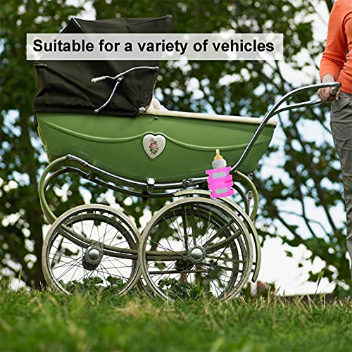 Stroller Cup Holder, Universal Cup Holder Stroller Water Bottle Holder Bike Water Bottle Holder Stroller Drink Holders for Stroller Bicycle Wheelchair(Pink)