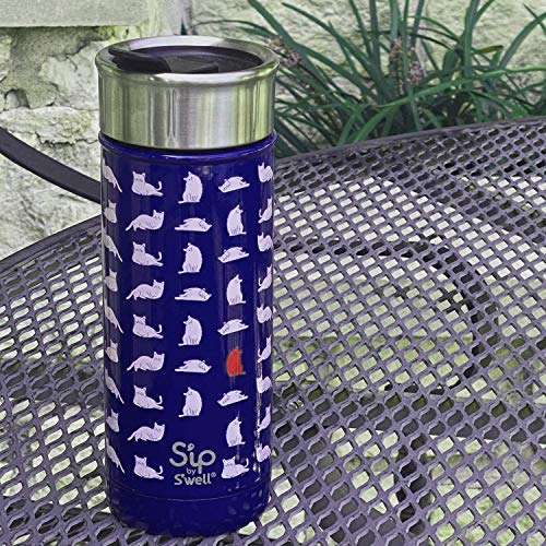 S'well S'ip Stainless Steel Travel Mug - 16oz - Cat Nap - Double-Walled Vacuum-Insulated - Keeps Drinks Cold for 16 Hours and Hot for 4 - with No Condensation - BPA-Free Water Bottle