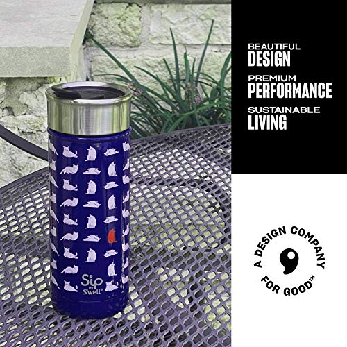 S'well S'ip Stainless Steel Travel Mug - 16oz - Cat Nap - Double-Walled Vacuum-Insulated - Keeps Drinks Cold for 16 Hours and Hot for 4 - with No Condensation - BPA-Free Water Bottle
