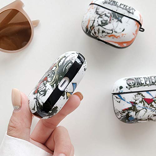 BONICI Protective Case for AirPods Pro, Creative Anime Hero Theme Chinese Landscape Painting Style White Black Soft Silicone TPU Rubber Cover Earbud Earphone Wireless Charging Case -Pattern 9