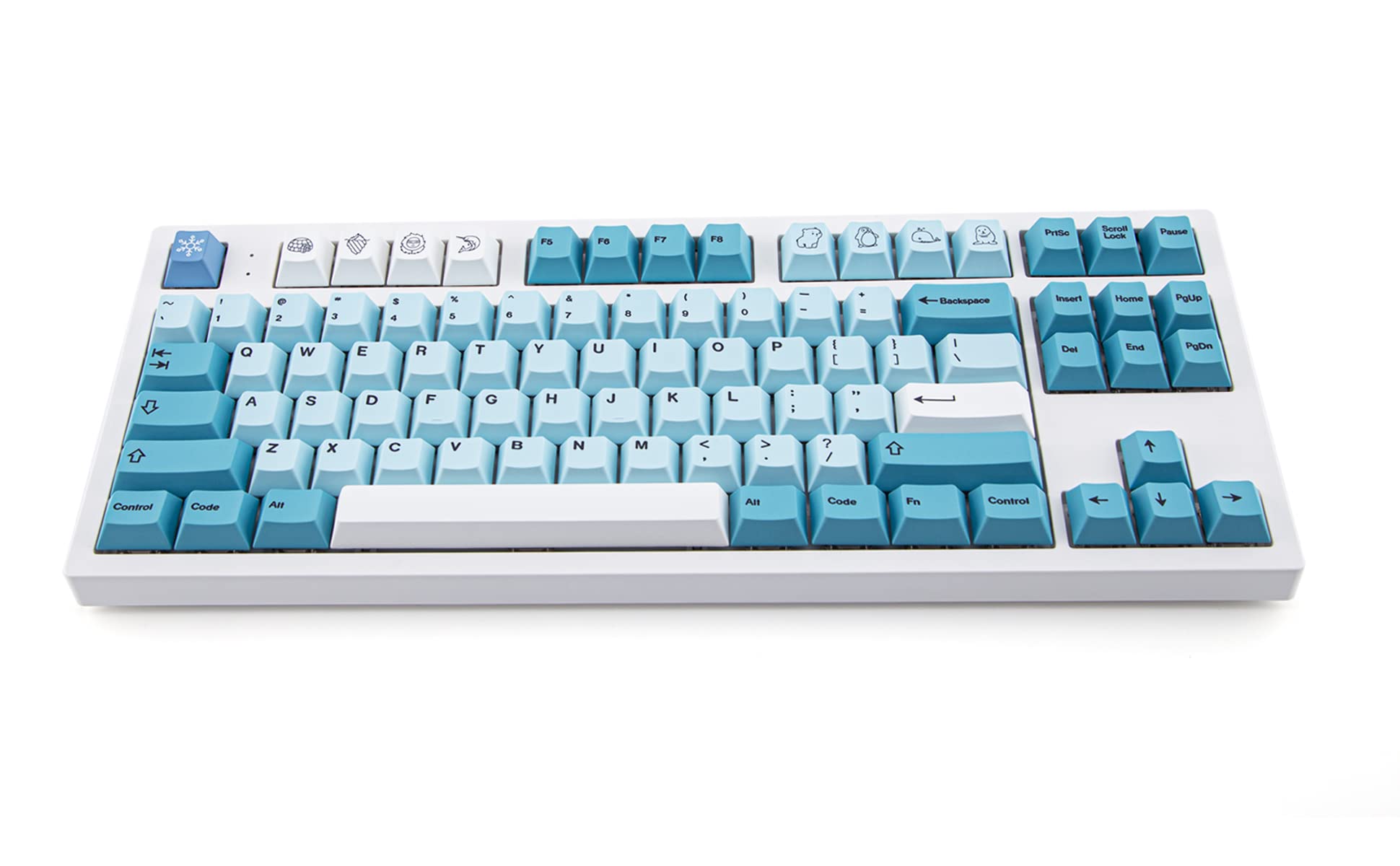 TOKEY PBT keycap Cherry Profile 142 Key Dye Sublimation ANSI Layout Keycap for Mechanical Gaming Keyboard Gateron Kailh Cherry MX Switches (Iceberg English)