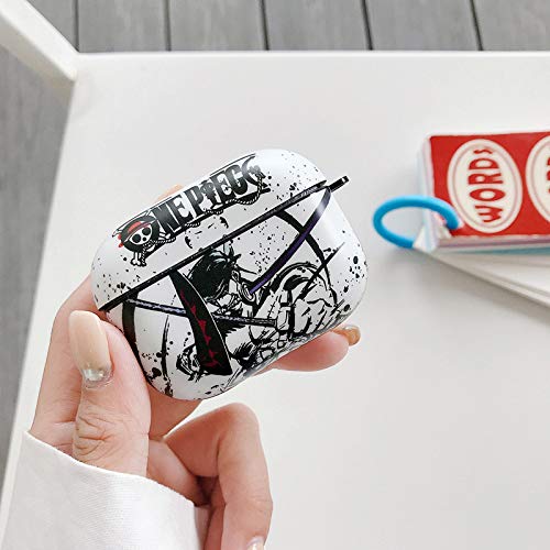 BONICI Protective Case for AirPods Pro, Creative Anime Hero Theme Chinese Landscape Painting Style White Black Soft Silicone TPU Rubber Cover Earbud Earphone Wireless Charging Case -Pattern 9