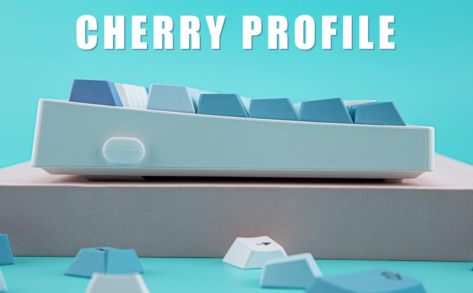 TOKEY PBT keycap Cherry Profile 142 Key Dye Sublimation ANSI Layout Keycap for Mechanical Gaming Keyboard Gateron Kailh Cherry MX Switches (Iceberg English)