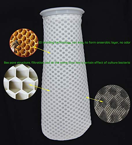 7 inch Honeycomb Filter Socks,7 inch Filter Sock for Saltwater Aquarium,7 inch Ring by 14 inch Long, (4-Pack)