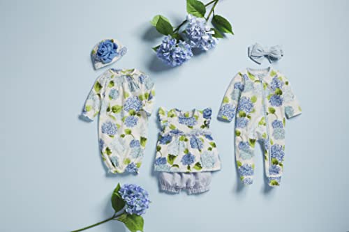 Mud Pie baby girls Pinafore Set, Blue Hydrangea, 6-9 Months US
