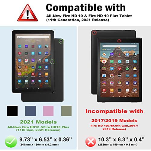 Retear Case for Amazon Kindle Fire HD 10 (ONLY fit 11th Generation 2021 Release) & Fire HD 10 Plus Tablet 10.1", Slim Folding Stand Cover with Auto Wake/Sleep & Hand Strap, Mandala Flower
