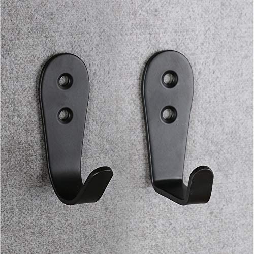 NBGRLVS 8 Pcs Black Coat Hooks for Wall, Heavy Duty Hooks for Hanging Coats No Rust Hooks Wall Mounted with Screws and Anchor for Key, Towel, Bags, Cup, Hat Indoor and Outdoor (L Shape)