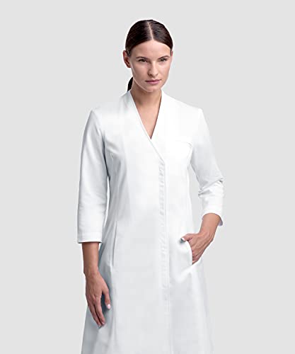 Dr. James Lab Coat for Women Minimalistic Semi-Tailored A-Line Shape Short Sleeves (8)