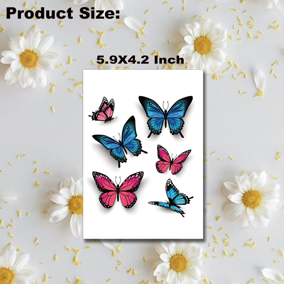 Butterfly Temporary Tattoos,150 Various Styles Butterfly Tattoos Stickers Waterproof 3D Tattoo for Kids Women Birthday Decorations Body Art Makeup Stickers