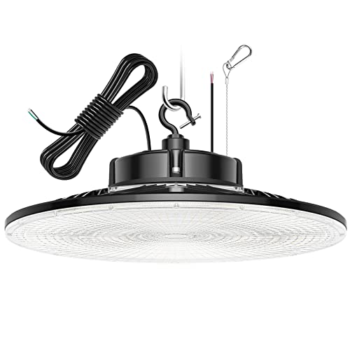 KUKUPPO LED High Bay Light 240W UL/DLC Certified 36,000LM 5000K High Bay LED Shop Light, Full Screen Lens Cover 0-10V Dimmable LED Warehouse Lights AC100-277V [1000W HPS/HID Equiv]