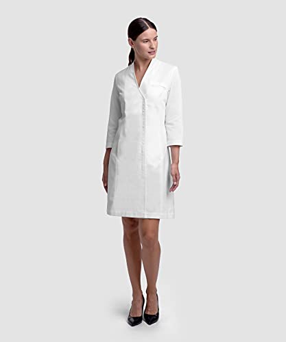 Dr. James Lab Coat for Women Minimalistic Semi-Tailored A-Line Shape Short Sleeves (8)