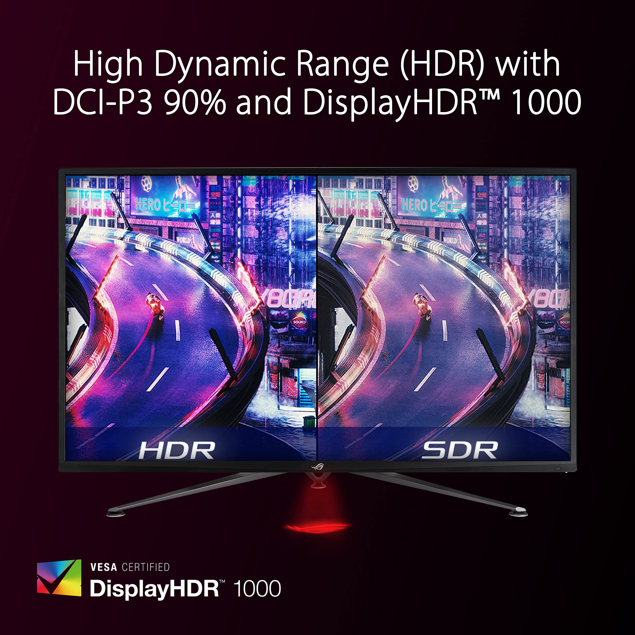 ASUS ROG Strix 43-inch 4K HDR DSC Gaming Monitor (XG43UQ) - UHD (3840 x 2160), 144Hz, 1ms, HDMI 2.1 (Renewed)