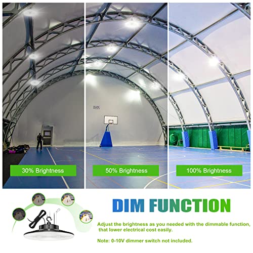 KUKUPPO LED High Bay Light 240W UL/DLC Certified 36,000LM 5000K High Bay LED Shop Light, Full Screen Lens Cover 0-10V Dimmable LED Warehouse Lights AC100-277V [1000W HPS/HID Equiv]
