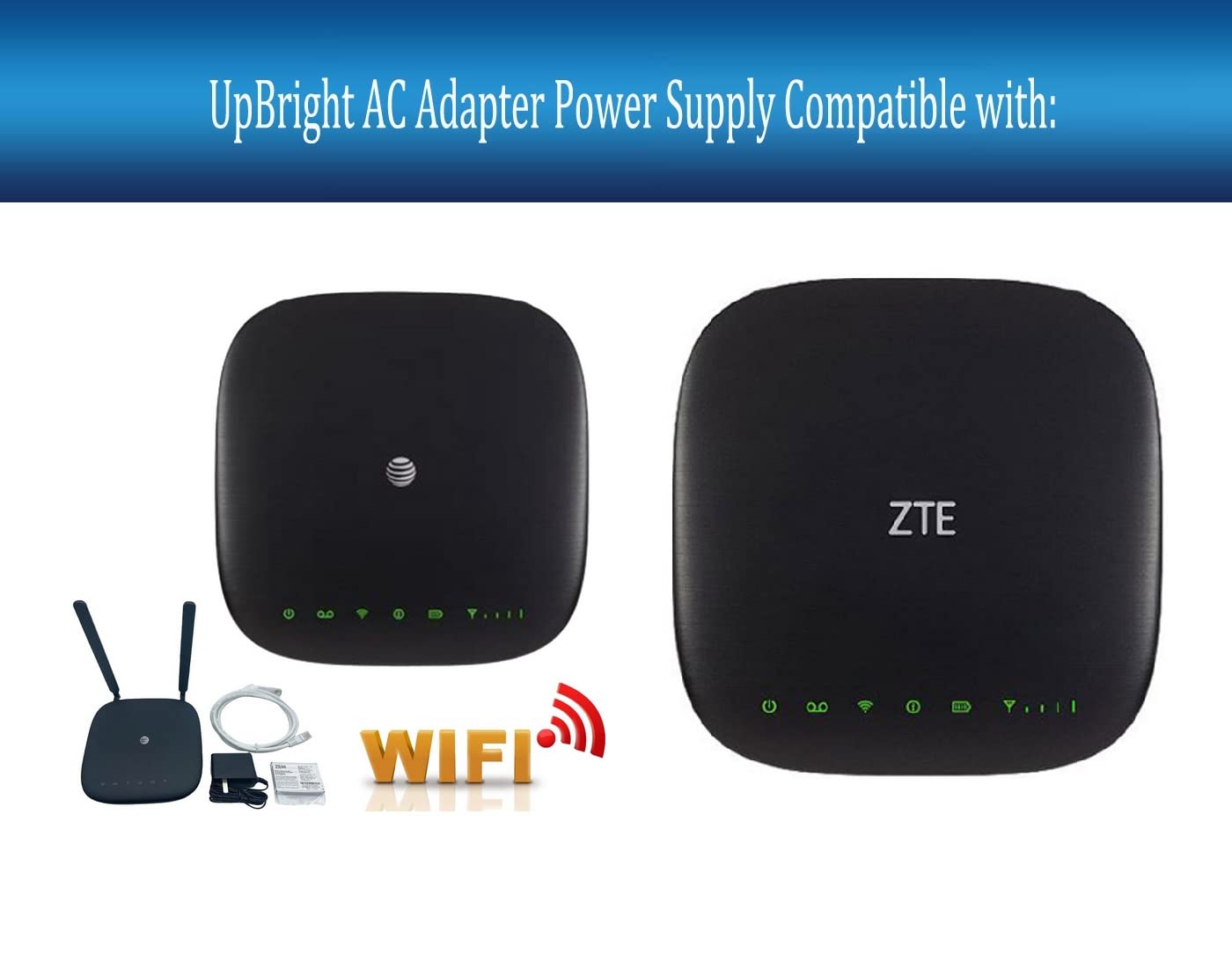 UpBright 12V AC/DC Adapter Compatible with ZTE MF279 MF279T AT&T Wireless Internet Home WiFi 4G CPE LTE Phone Router Base Wi-Fi Access Gateway 12VDC DC12V 12.0V Power Supply Cord Battery Charger PSU