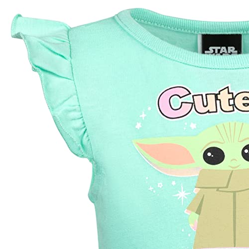 STAR WARS The Child Toddler Girls Short Sleeve Dress Teal 5T