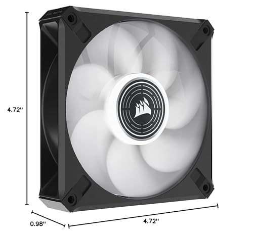 CORSAIR ML120 LED Elite, 120mm Magnetic Levitation White LED Fan with AirGuide, Single Pack, Black