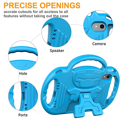 BMOUO Kids Case for iPad Mini 6 (8.3 inch, 2021), iPad Mini 6th Generation Case for Kids, with Shoulder Strap, Shockproof Handle Stand Kids Case for iPad Mini 6th Generation 8.3 inch 2021, Blue