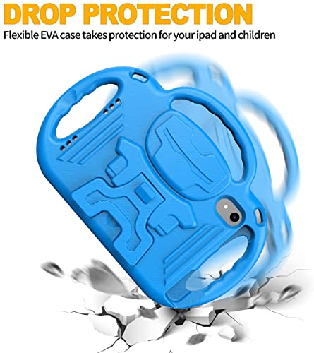 BMOUO Kids Case for iPad Mini 6 (8.3 inch, 2021), iPad Mini 6th Generation Case for Kids, with Shoulder Strap, Shockproof Handle Stand Kids Case for iPad Mini 6th Generation 8.3 inch 2021, Blue