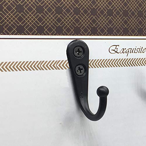 PietyPet 40 Pieces Single Robe Hooks Metal Cloth Hanger Wall Mounted Hook with Screws for Coat, Scarf, Bag, Towel, Key, Cap, Cup, Hat (Black)