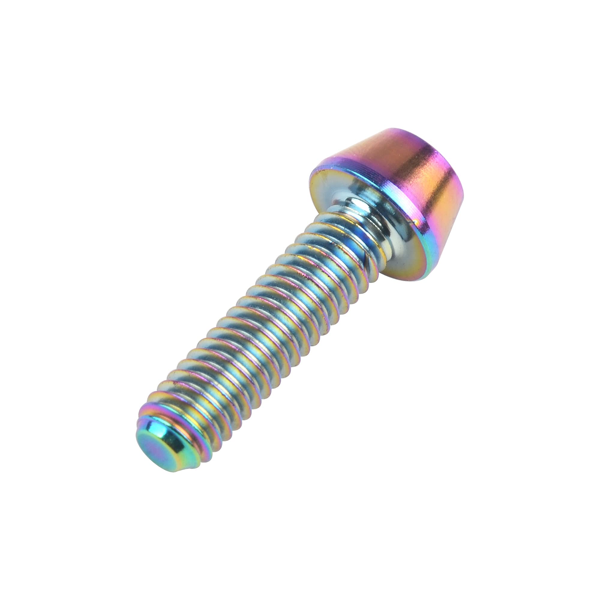 Wanyifa Titanium Ti DIN912 M4 8 15 20mm Tapered Head Hex Bolts Bicycle Screws Pack of 6 (Multicolored, M4x15mm)