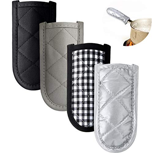 4 Pieces Hot Pan Handle Sleeves Heat Resistant Covers Non-Slip Holders for Home Kitchen Cooking Tools (Classic Styles)