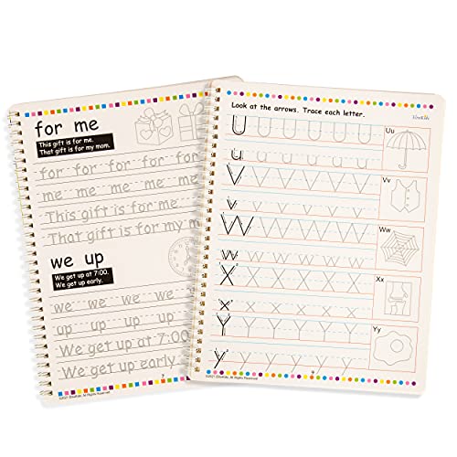 Premium Edition 21.5X27.5 cm EliteKids Large Magic Practice Copybook for Kids Alphabet + Sight Words 2-set, Kindergarten Magical Handwriting Workbooks, Tracing Letters for Kids Ages 3-5 Copy Book.