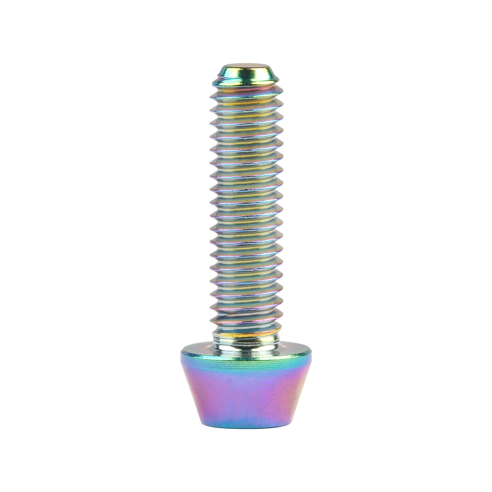 Wanyifa Titanium Ti DIN912 M4 8 15 20mm Tapered Head Hex Bolts Bicycle Screws Pack of 6 (Multicolored, M4x15mm)