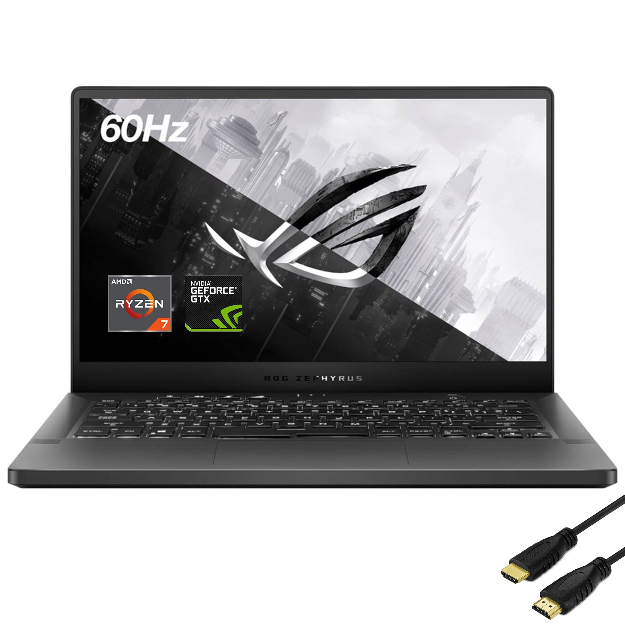 2022 Newest ASUS ROG Zephyrus 14" FHD IPS Gaming Laptop, AMD Ryzen 7 5800HS(Beats Intel i7-1165G7), GeForce GTX 1650, Backlit, Bundle HDMI, Windows 10, Black (40GB | 1TB SSD, R7)