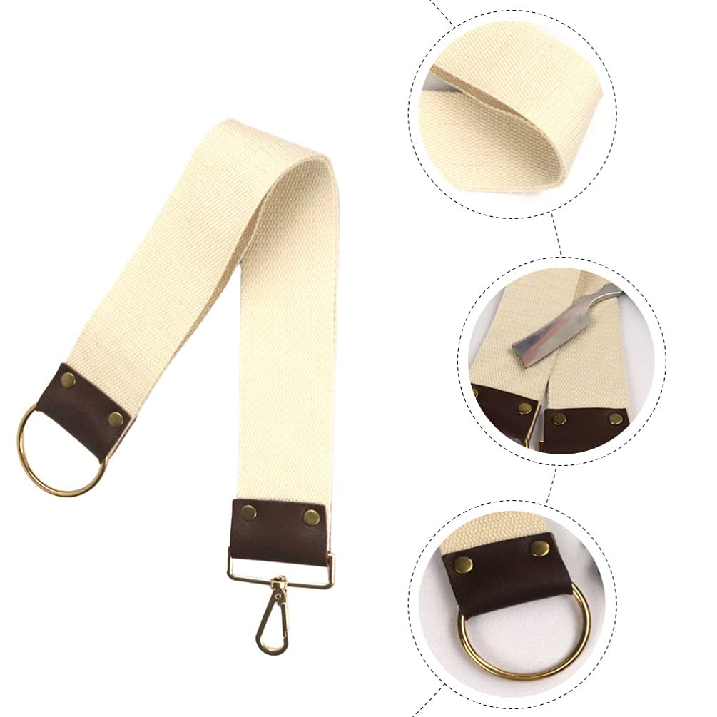 Razor Canvas Strop Sharpening Cloth Strop Sharpener Polishing Belt with Buckle Barber Shaver Polishing Cloth for Barber Shop