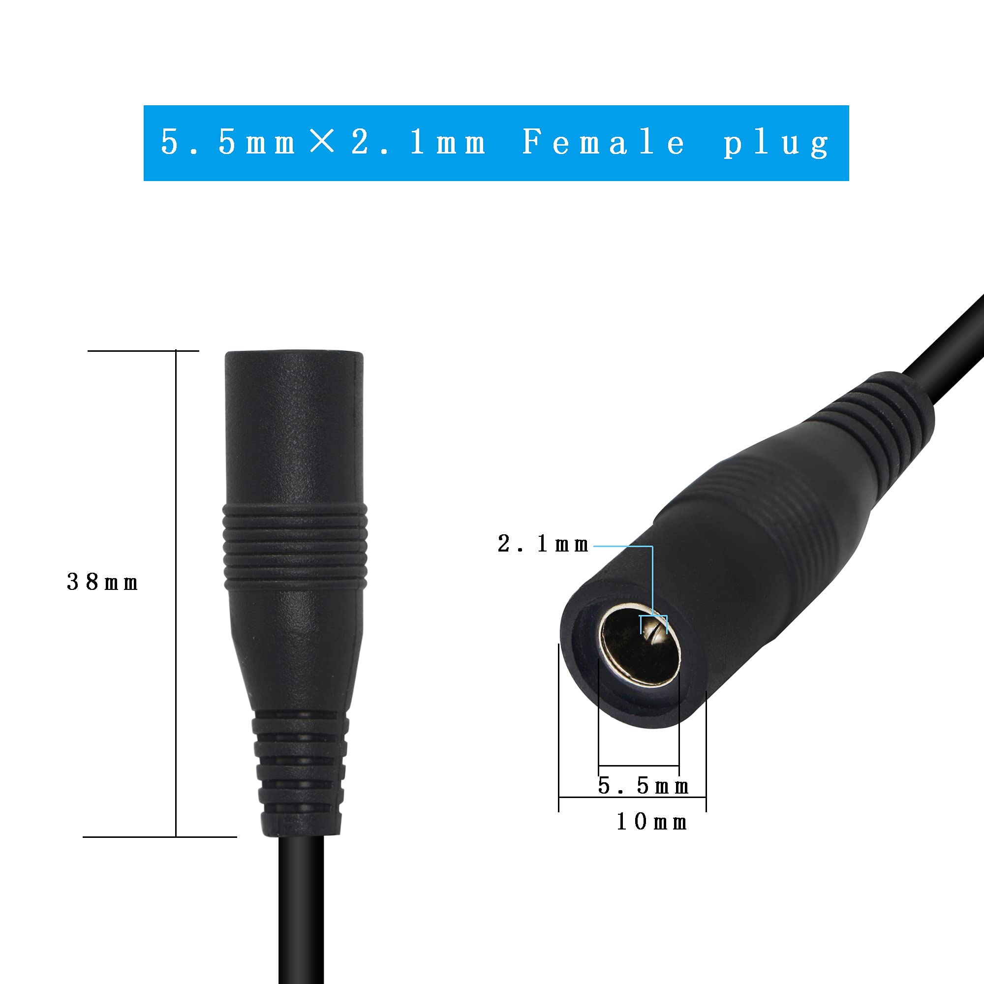 PNGKNYOCN 35cm 5.5x2.1mm DC Plug to 3 x 3 Pin or 4 Pin Computer PC Case Fan Power Splitter Adapter Cable